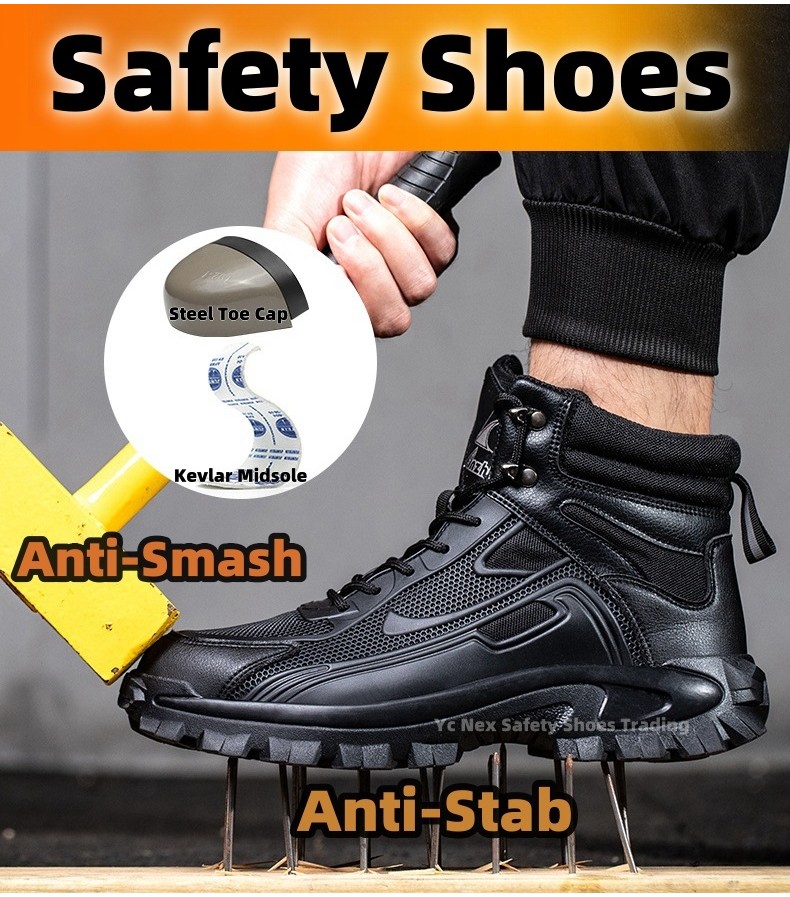 Safety Shoes Men Steel Toe Cap Anti-smashing Anti-Stab Light Weight ...