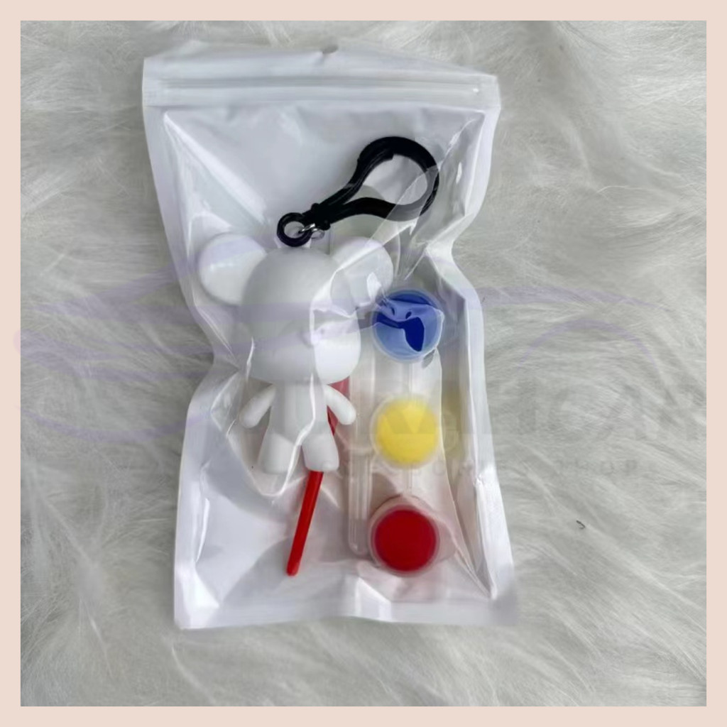 Bearbrick Keychain Gift Handmade DIY Acrylic Coloring Creative Learning ...