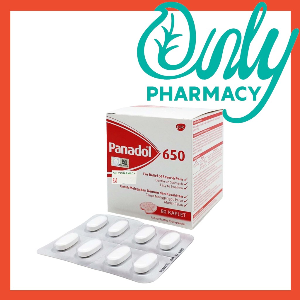 ONE FULL BOX Panadol 650 For Relief of Fever And Pain 80s (10 strips ...
