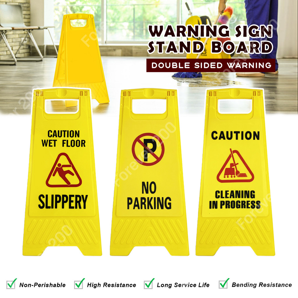 Foldable Floor Sign Board A Frame Warning SLIPPERY WET FLOOR CAUTION NO ...