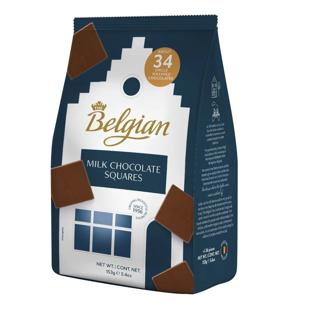 The Belgian Milk Chocolate Squares Pouch 153g | Shopee Malaysia