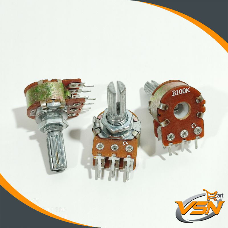 Double Dual Potentiometer 100K Potensiometer Variable Resistor WH148 ...