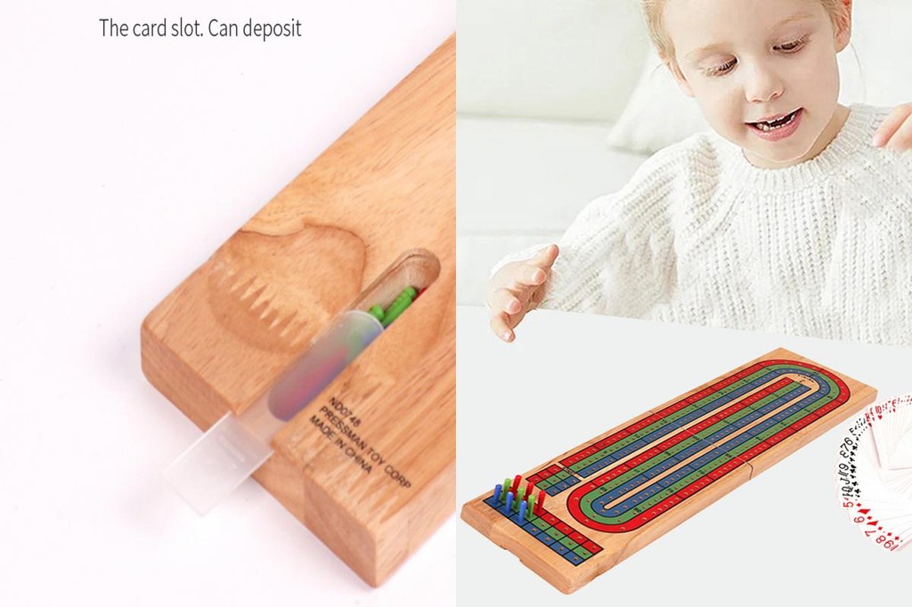 SUNFA Foldable Cribbage Board Traveling Cribbage Game Portable Wooden ...