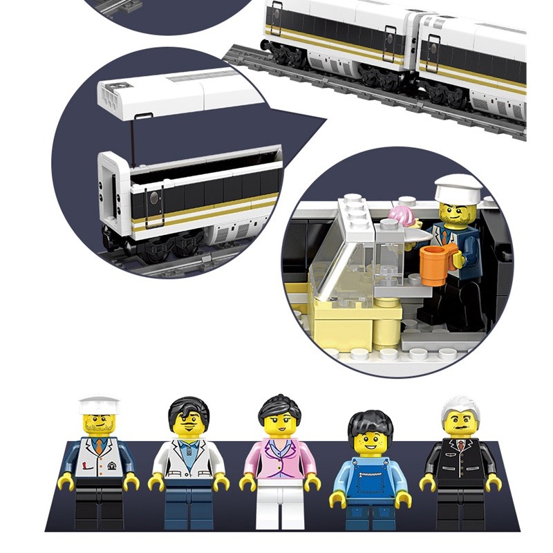 Skyline High Speed Electric Train Building Blocks 1287 Pcs KAZI Train ...