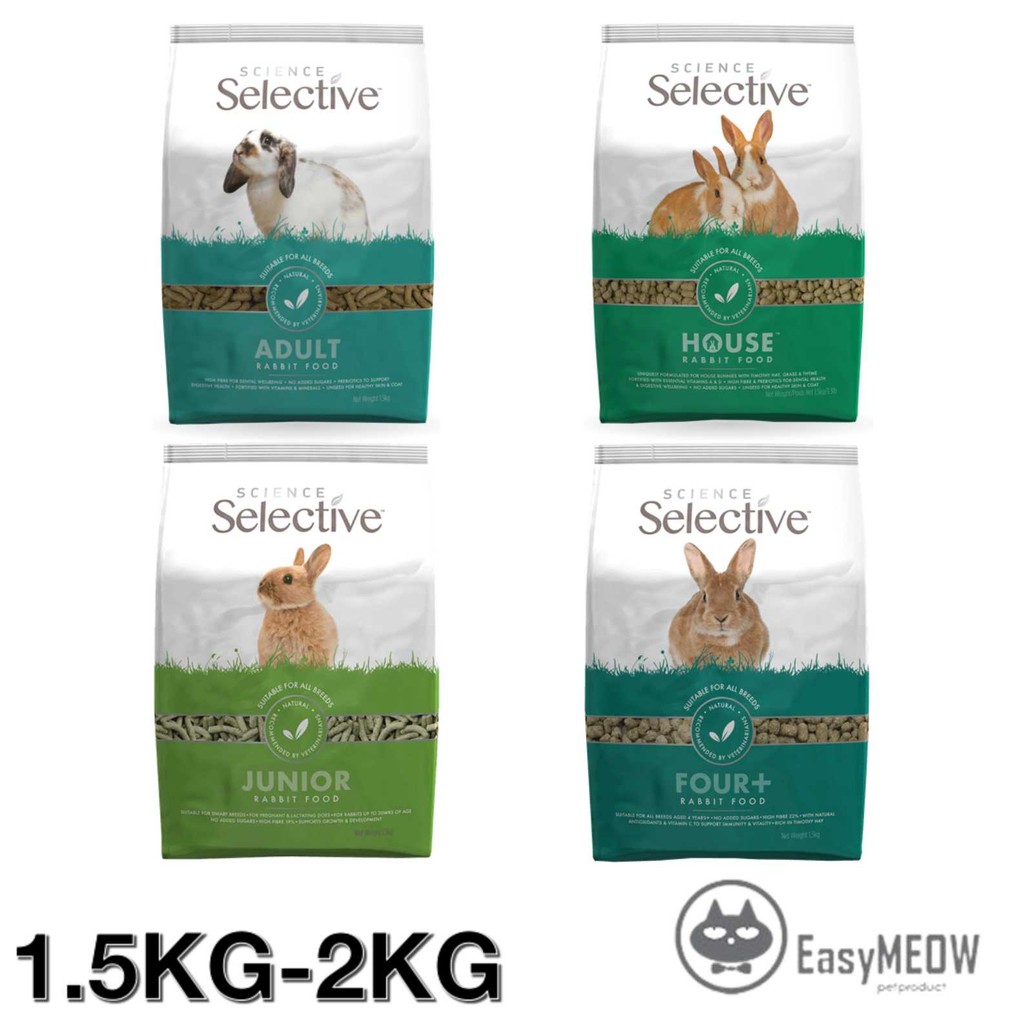 SCIENCE SELECTIVE Rabbit Food 4lb (1.8kg) Adult / House Rabbit / Junior ...