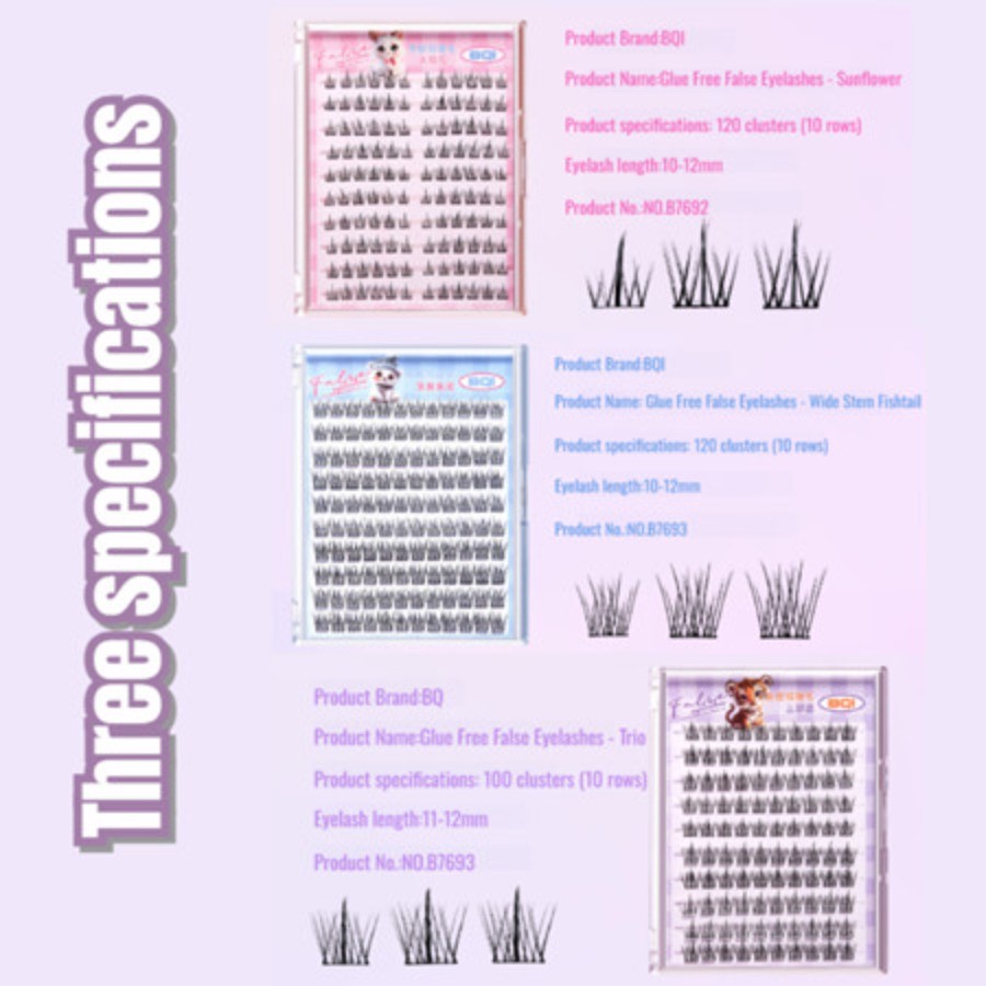 BQI Glue Free Eyelashes Sunflower Style Large Volume Lazy False Lashes ...