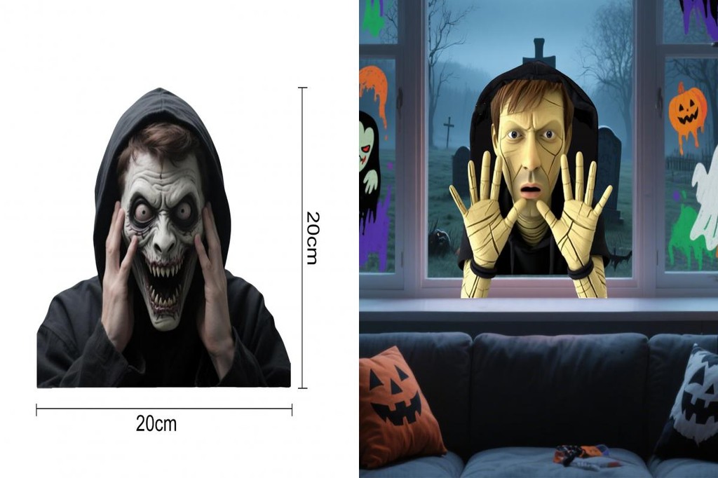 EDI Halloween Window Stickers Terrifying Window Pranks Spooky Halloween ...