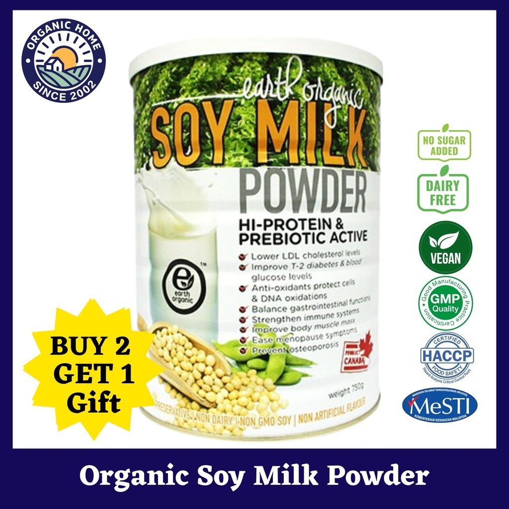 Earth Organic Soy Milk Powder (Hi Protein & Prebiotic Active) 有机豆奶（高蛋白质 ...