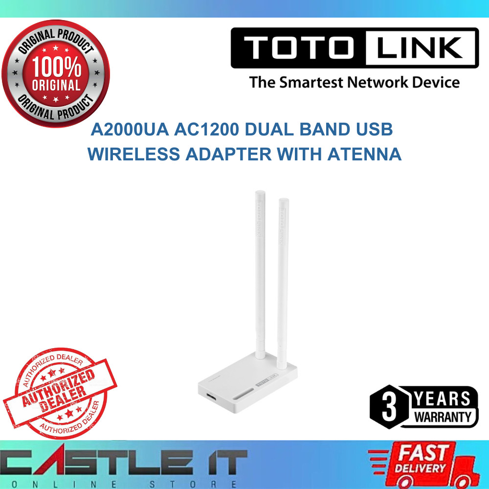 TOTOLINK A2000UA AC1200 Dual Band USB Wireless Adapter with Atenna ...