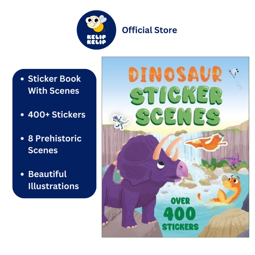 Dinosaur Sticker Scenes Book For Kids With 400+ Stickers To Decorate 8 ...