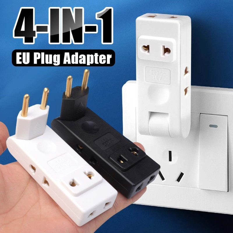 4 in 1 EU Plug Conversion Extension Adapter - Portable, Foldable ...