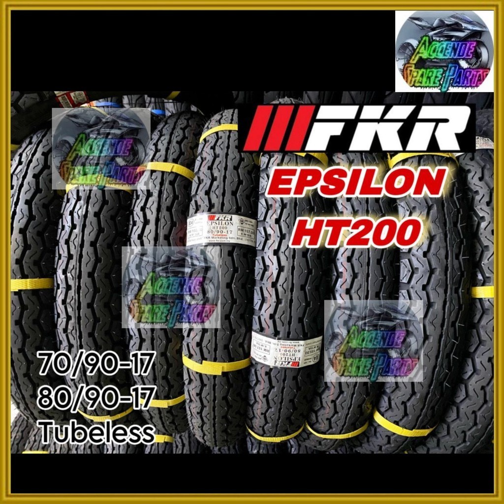 70/90-17 80/90-17 HT200 TL Tubeless FKR TAYAR TYRE EPSILON | Shopee ...
