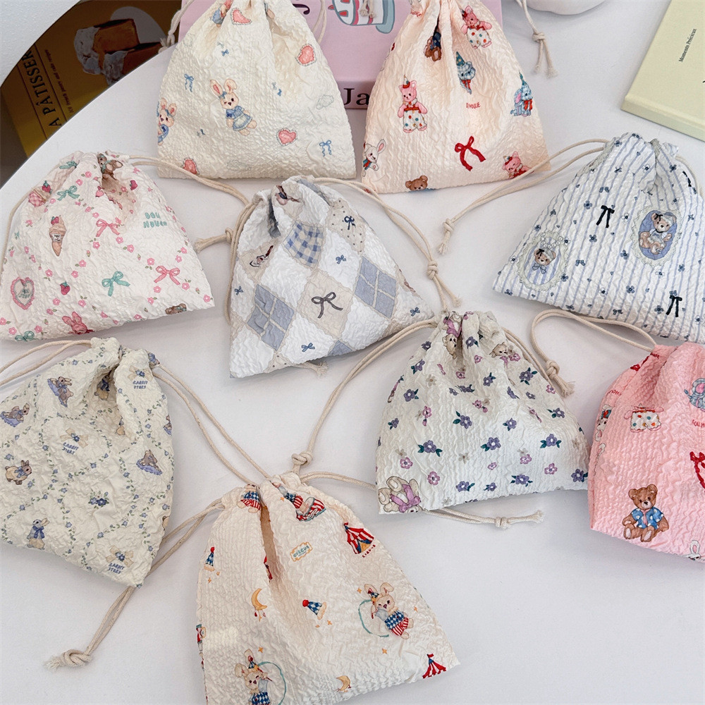 Cute Cartoon Drawstring Drawstring Pocket Portable Sundries mini ...