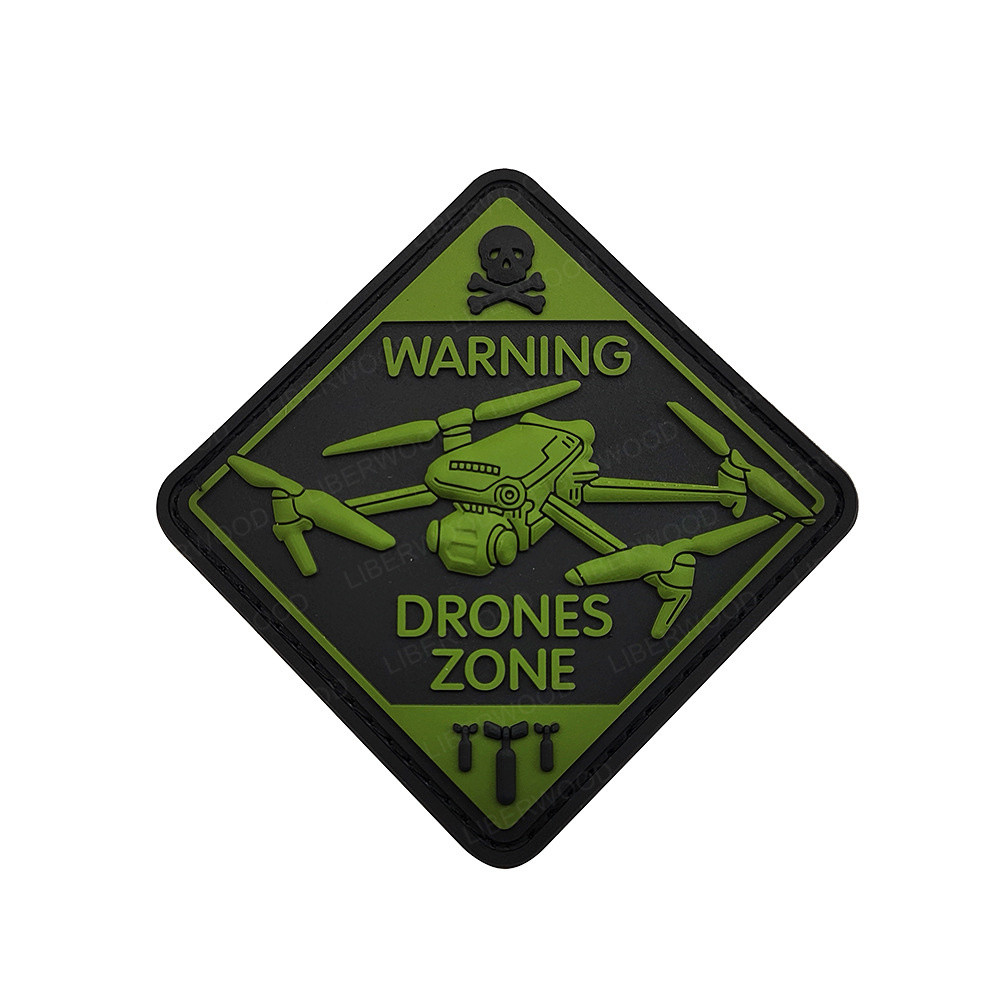 WARNING DRONES ZONE Tactical Patch Unmanned Aerial Vehicle UAV 3D PVC ...