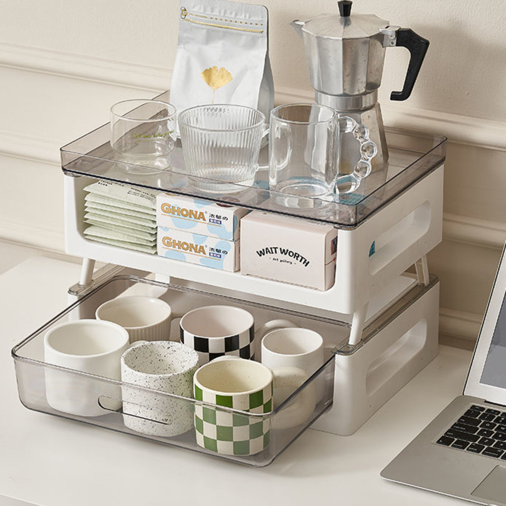 Spot goods 】 Multi Layer Dustroof Cup Storage Rack Living Room Desktop ...