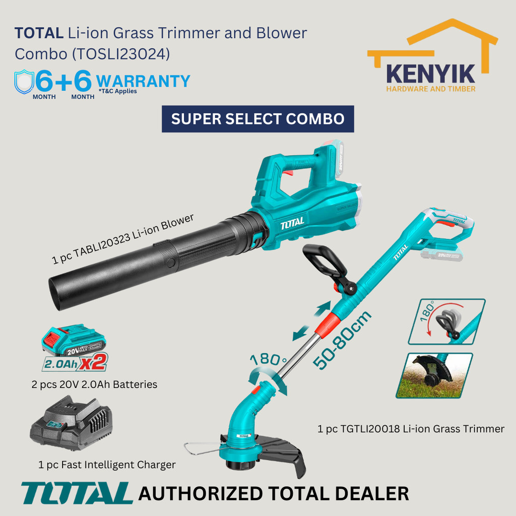 TOTAL Li-ion Grass Trimmer and Blower Combo (TOSLI23024) | Shopee Malaysia