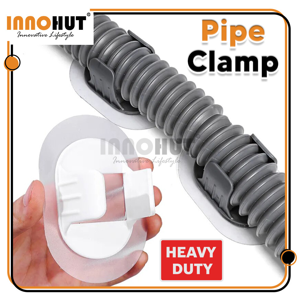Innohut Punch Free Adhesive Hose Clamp Water Drain Pipe Storage Clip ...