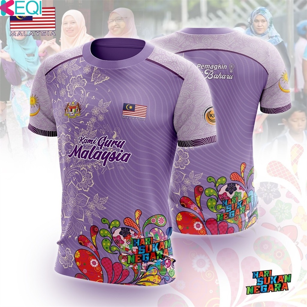 KQ 2024-2025 new kami guru Malaysia hari sukan negara 3d merdeka tshirt | Shopee Malaysia