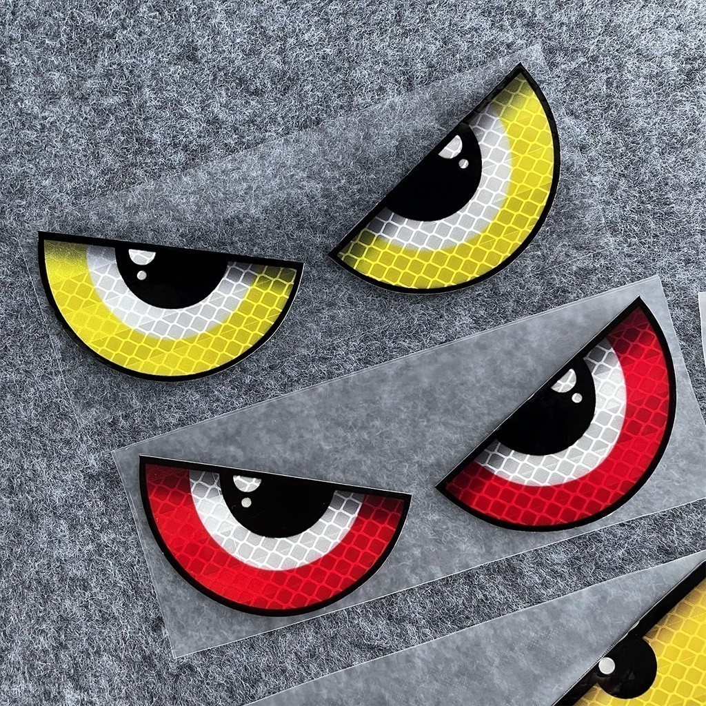 For Honda EX5 WAVE YAMAHA MT07 MT09 LC135 Reflective Demon Eyes Sticker ...