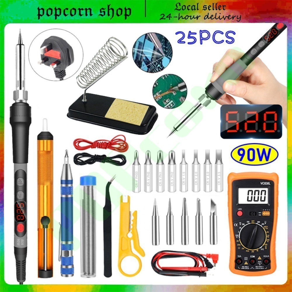 Multimeter Soldering Tool Kit 25-in-1 Portable 220V 90W Digital Display ...