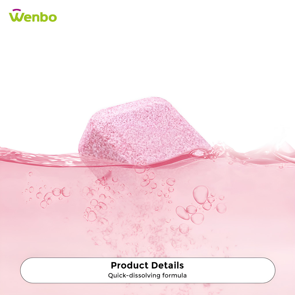 Wenbo [12pcs/box] Pink Magic Toilet Bowl Cleaner Pink Bubble Flushing ...