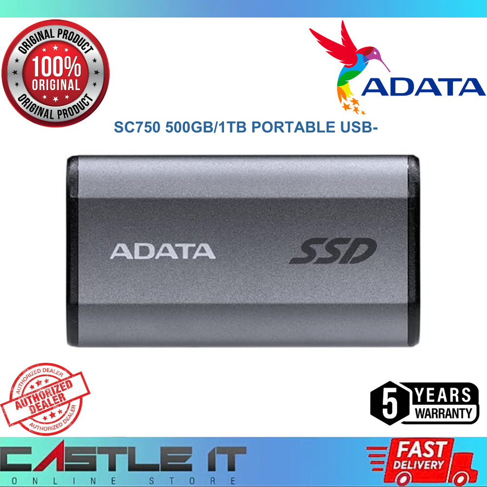 Adata SC750 500GB 1TB Portable USB-C External SSD Support PS5 Xbox | Shopee Malaysia