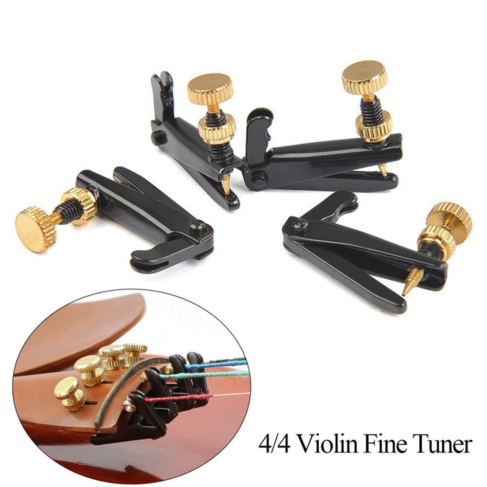 [Carbest1] 4 Pcs Metal Violin Fine Tuner String Adjuster Tuning Black ...