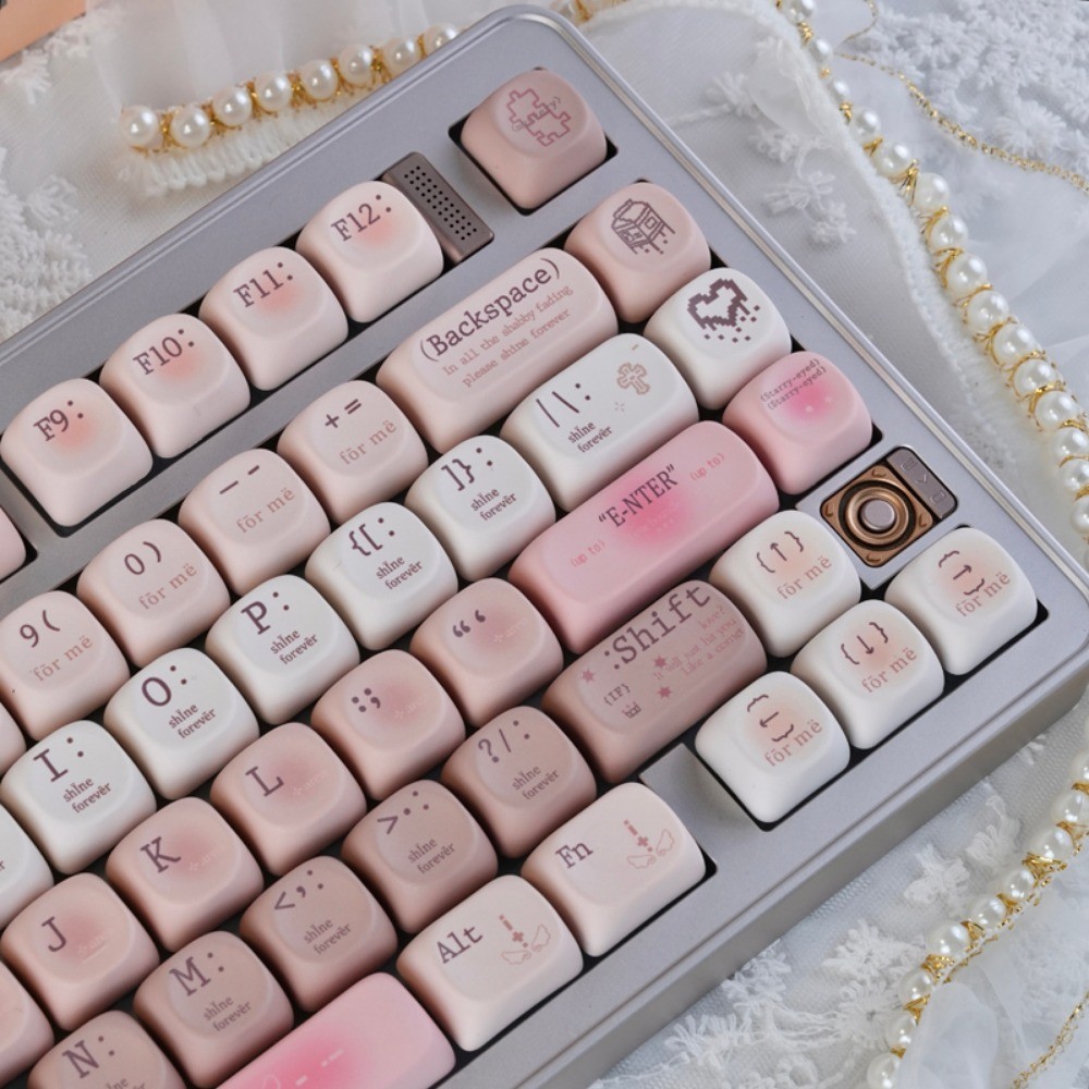 Tipsy Keycaps English MOA Profile Pink Brown Keycaps DYE-SUB PBT ...
