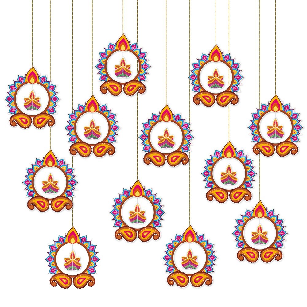 Diwali Candle Hanging Decorations Garlands Deepavali Party Decorations ...