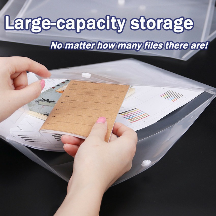 A4 Clear Extra Thick Button Folder, Durable Transparent White Paper ...