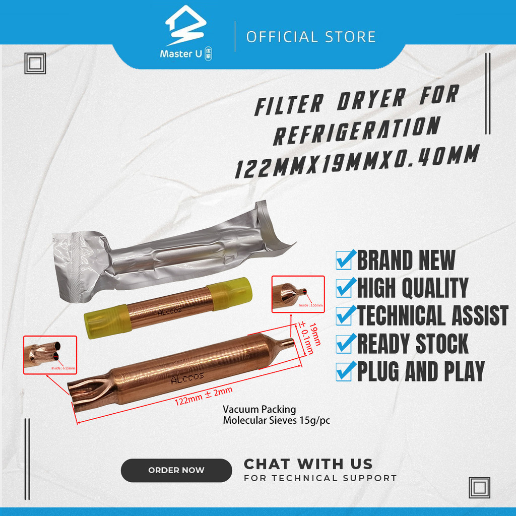 FILTER DRYER FOR REFRIGERATION 122MM X 19MM X 0.4MM 15G | Shopee Malaysia
