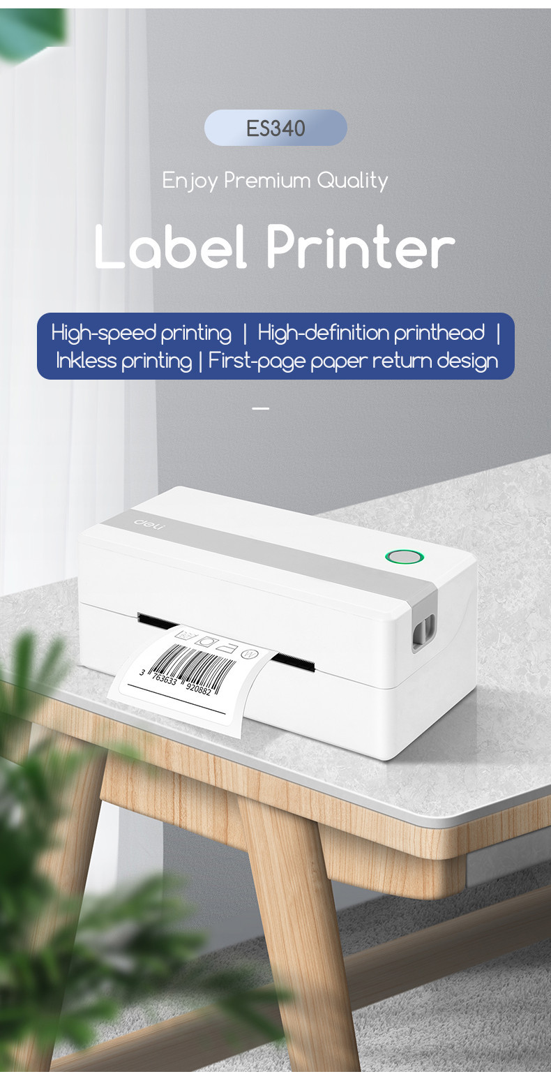 Deli Thermal Label Printer Waybill Printer AWB Shipping Label Barcode ...