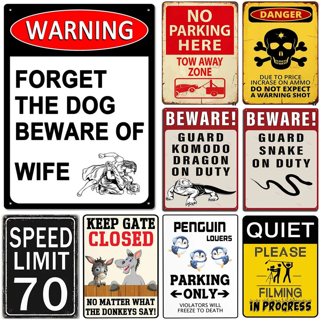 Beware of Metal Tin Signs Caution Warning for Street Lawn Neighborhoods ...