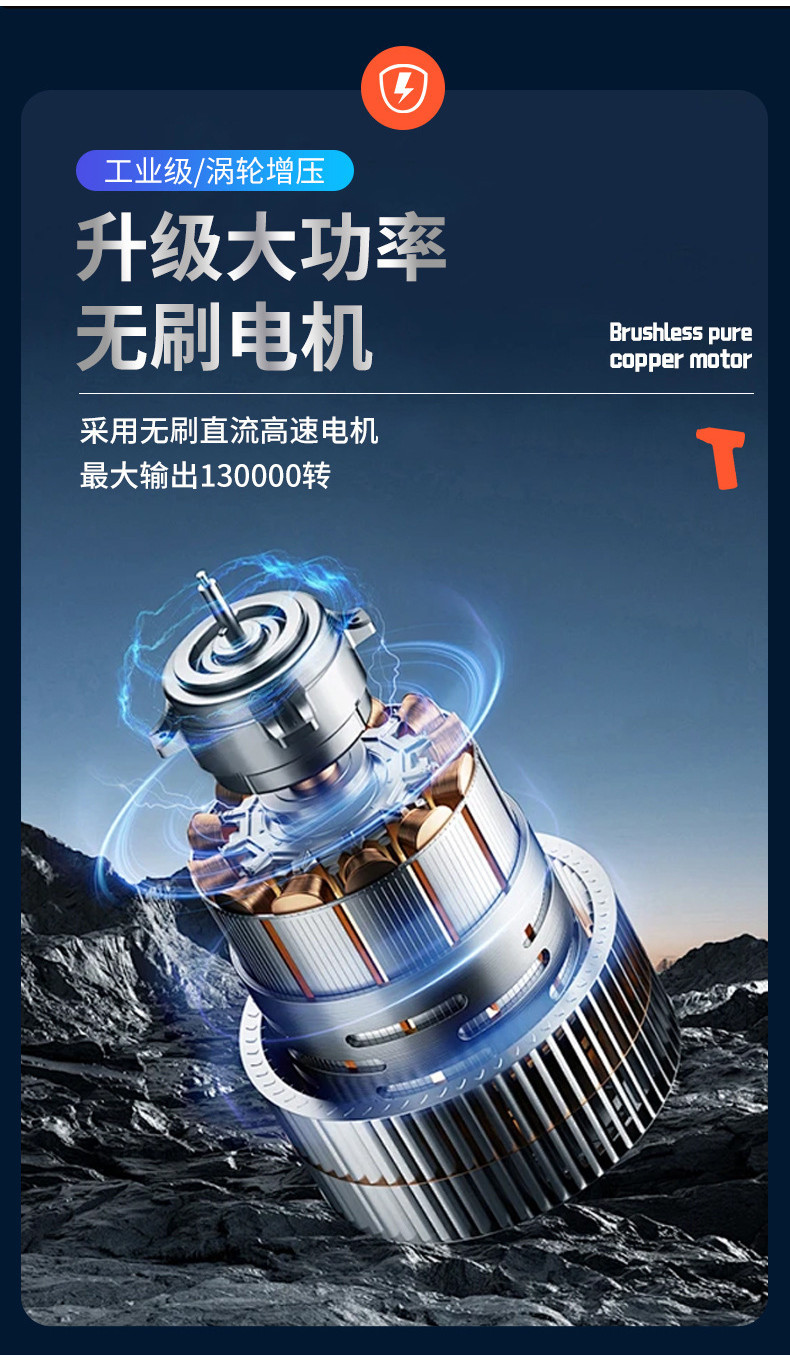 New 130000 RPM 52m/s Air Inflation Electric Air Duster Brushless Motor ...