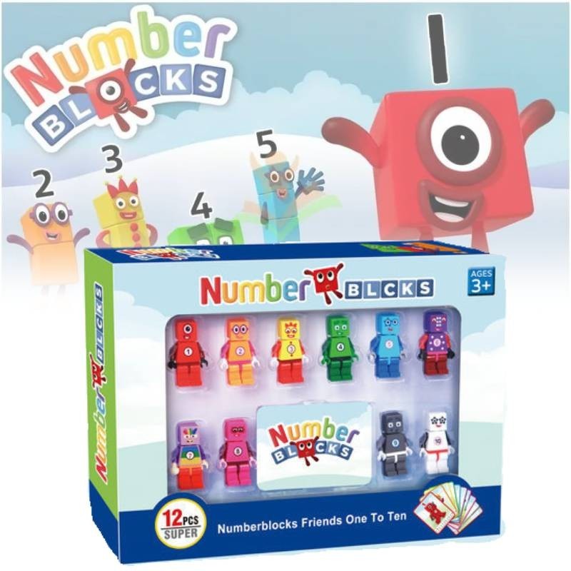 Unique World My Number Blocks With Character Cards Fun Set Building ...