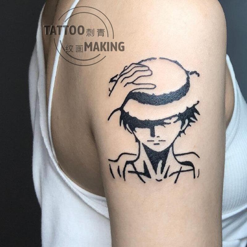 Tattoo Stickers One Piece Straw Hat Luffy Dark Series Anti-Lasting ...