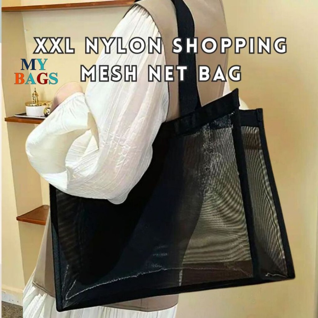 XXL Nylon Mesh Net Bag Shopping / Work / Study | Shopee Malaysia