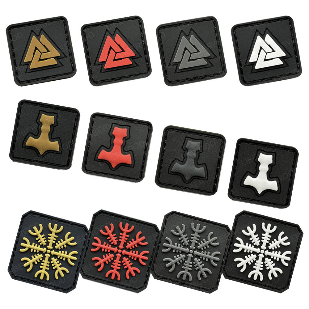 Mini Tactical Viking Compass Patches PVC Rubber In Odin We Trust Badge ...