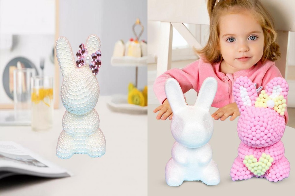 SL Bunny Material Package Kids Craft Kit Diy Bunny Pom Pom Craft Kit ...