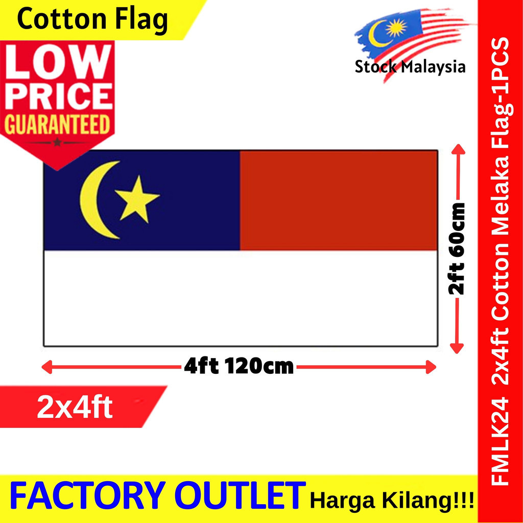 Melaka Flag 2X4ft Bendera Melaka Bendera Negeri Melaka 60cm X 120cm ...