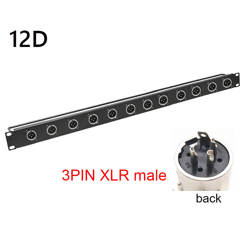 1U 19inch cabinet Rack Mount Patch Panel 8 12Way Channel 6.35mm Jack ...