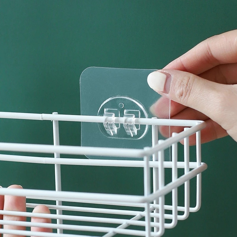 30Pcs Transparent Double Hooks Stickers - Wall Mounted Heavy Duty ...