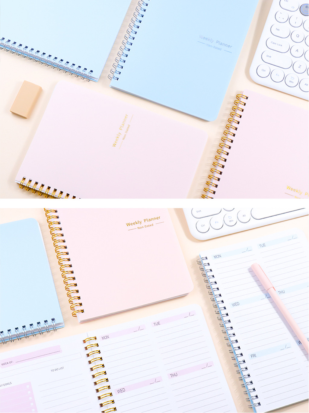 A5 Weekly Planner Coil Book Simple 52 Weeks Office Book INS Notebook ...