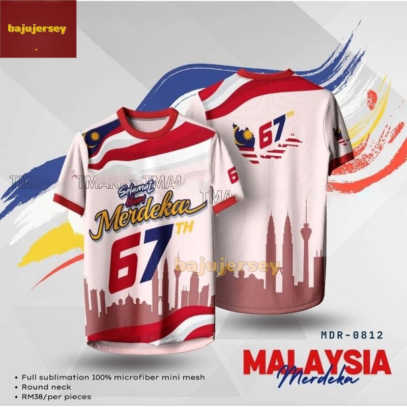 [ READY STOCK ] Baju Merdeka 2024 Full Sublimation Unisex Round Neck ( Saiz XS to 6XL ) | Shopee ...