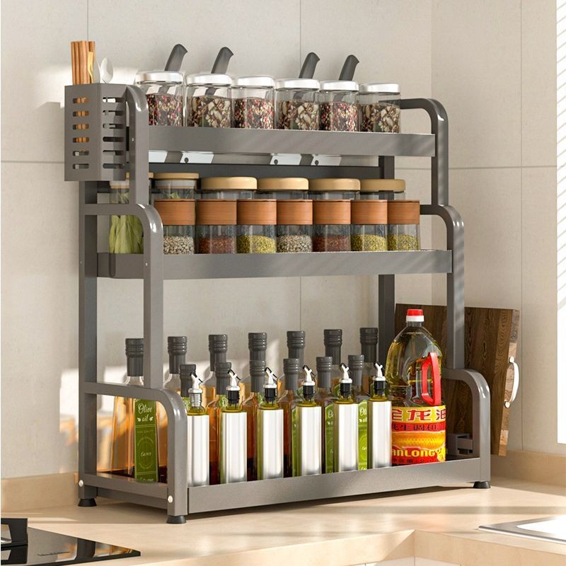 Ready Stock】Thickened Carbon Steel Kitchen Shelving Organizer ...