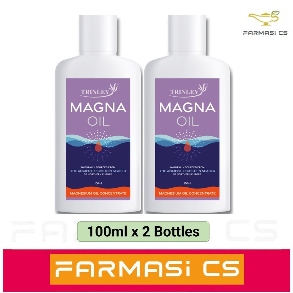 Trinley Magna Oil 100ml x 2 Bottles (TWIN) EXP:06/2026 [ magnesium oil ...