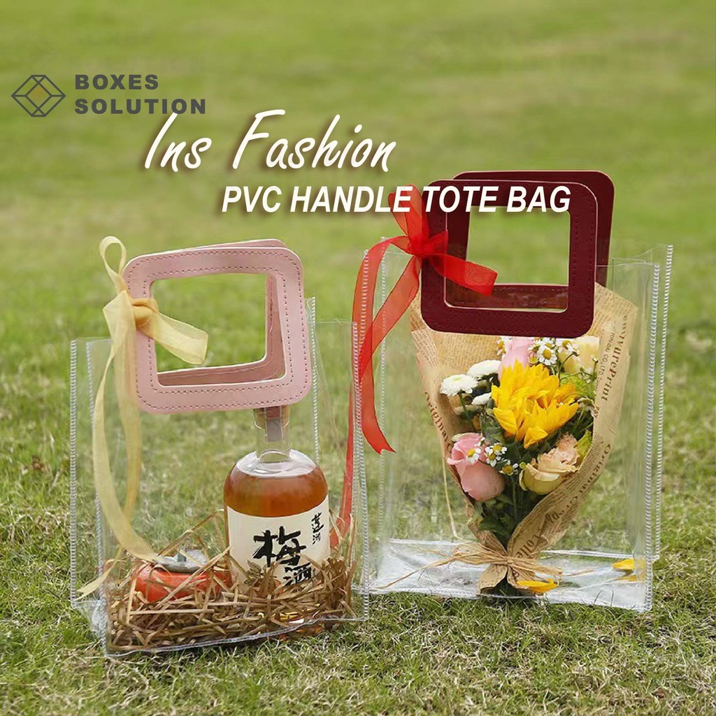 VBS 1pc Double Layer Premium Gift Bag Tote Handle Bag Wedding Event PVC ...