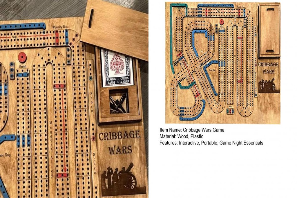 MHN- Cribbage Wars Game Cribbage Game with Storage Area Fun and ...