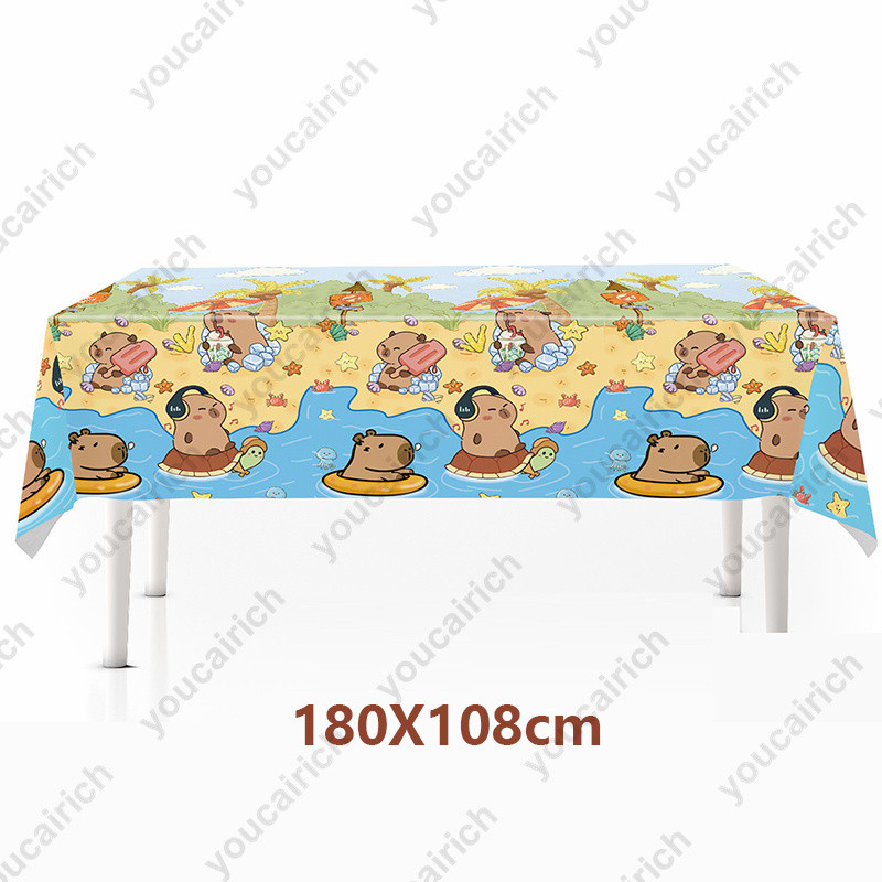 New Cute Capybara Theme Children's Birthday Party Blue Cartoon Animal ...