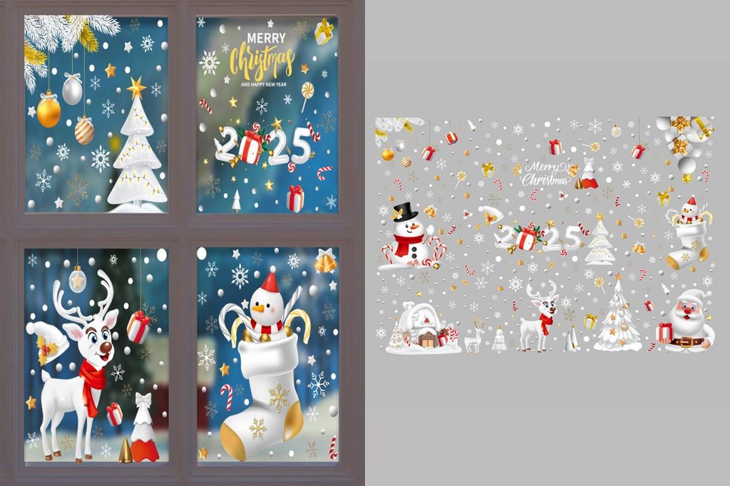 [SH] Window Decorations for Christmas Adhesive-free Christmas Window ...